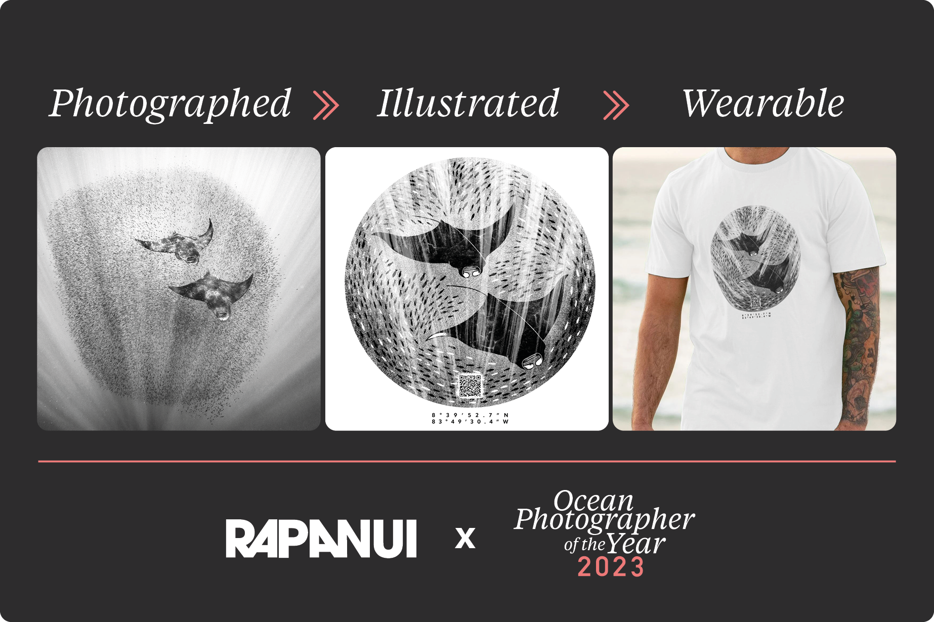 Devil rays T-shirt (womens) / OPY x Rapanui collaboration - Oceanographic