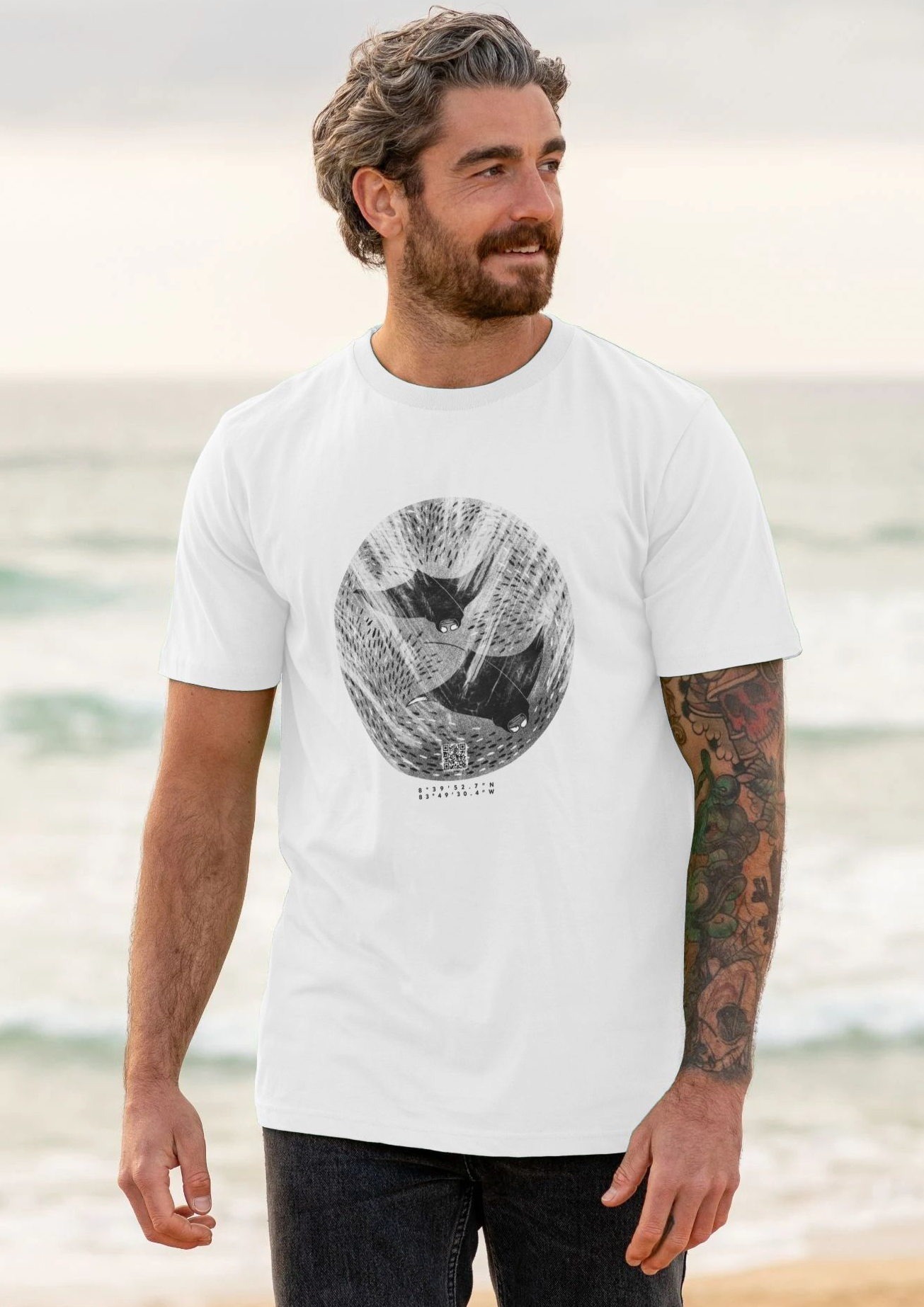 Devil rays T-shirt (mens) / OPY x Rapanui collaboration - Oceanographic